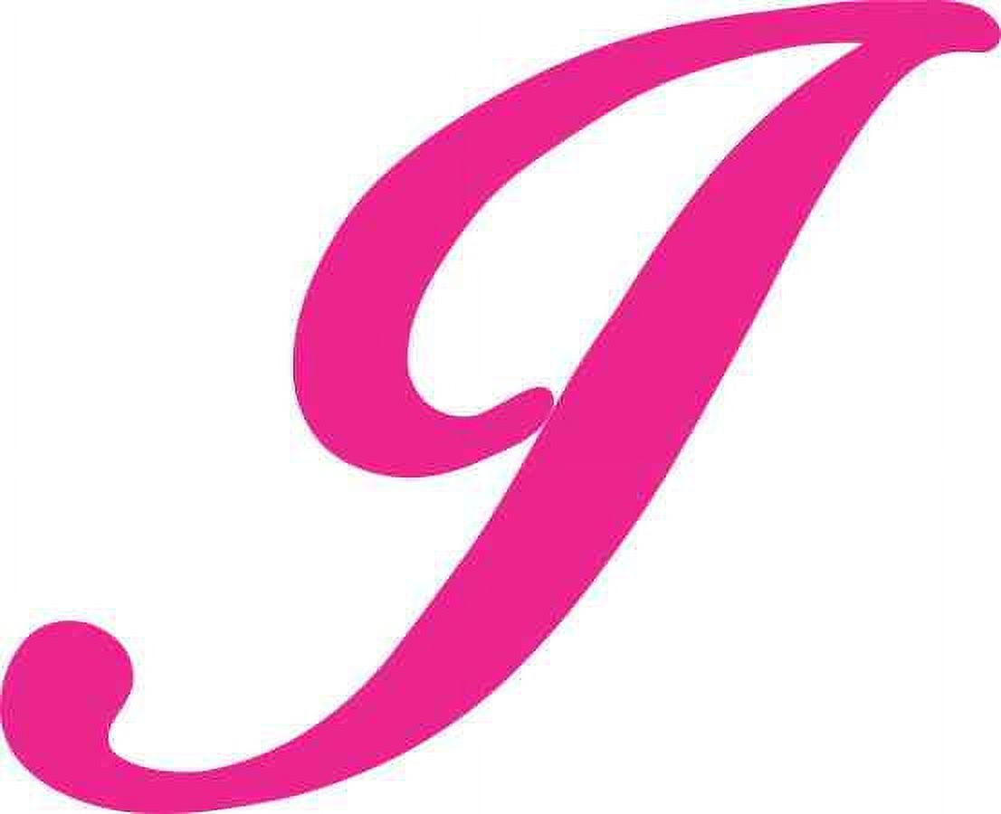 4in x 3in Pink Cursive I Monogram Sticker Fancy Vinyl Vehicle Cup ...