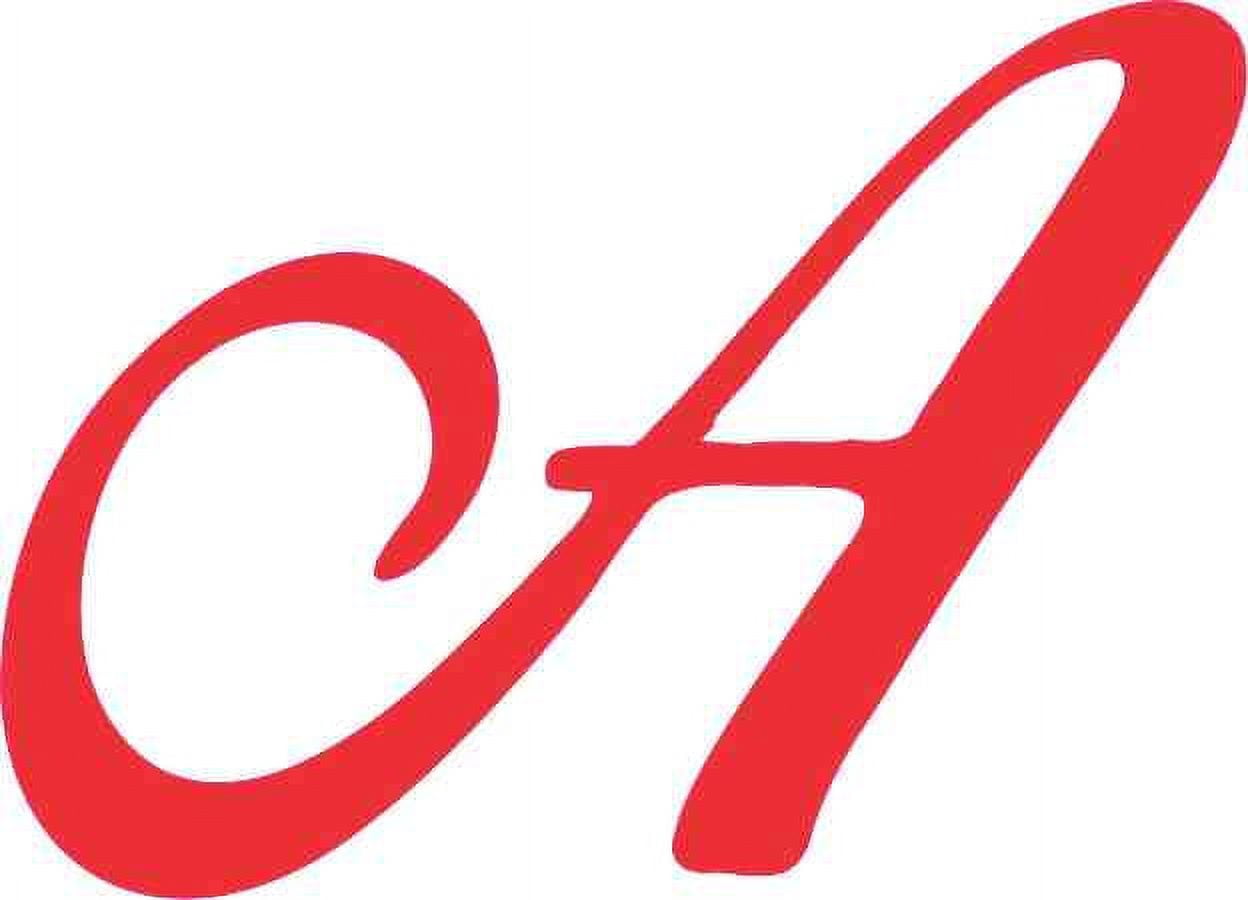 4in x 3in Red Cursive A Monogram Sticker Vinyl Truck Window Car ...