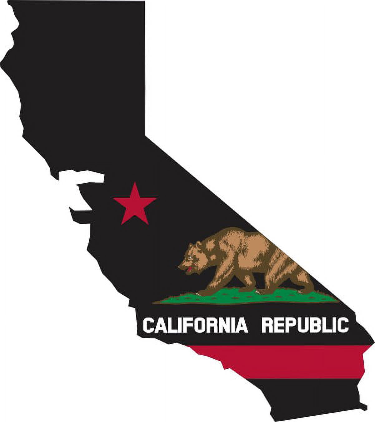 4in x 4.5in Black Background Die Cut California Flag Sticker - Walmart.com