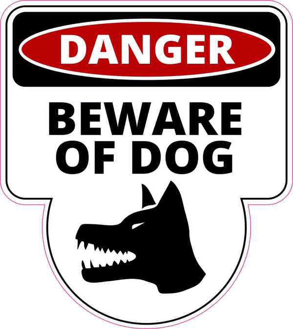 4in x 4.5in Danger Beware of Dog Sticker Vinyl Sign Animal Decal ...