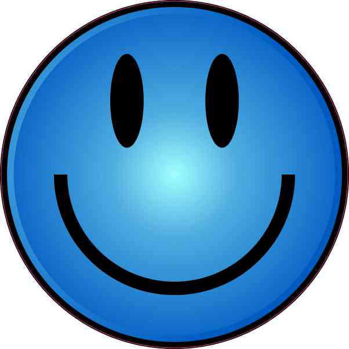 4in x 4in Blue Happy Face Sticker - Walmart.com