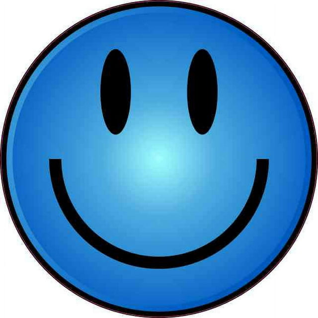 4in x 4in Blue Happy Face Sticker - Walmart.com