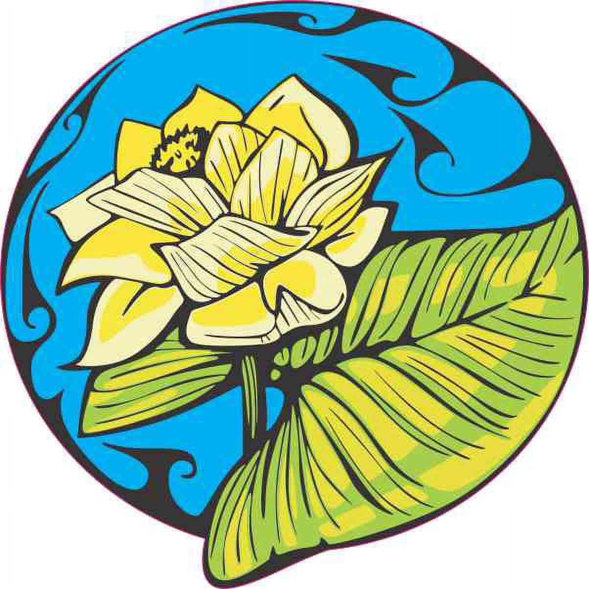4in x 4in Blue Water Lily Sticker Vinyl Cup Decal Floral Car Bumper ...