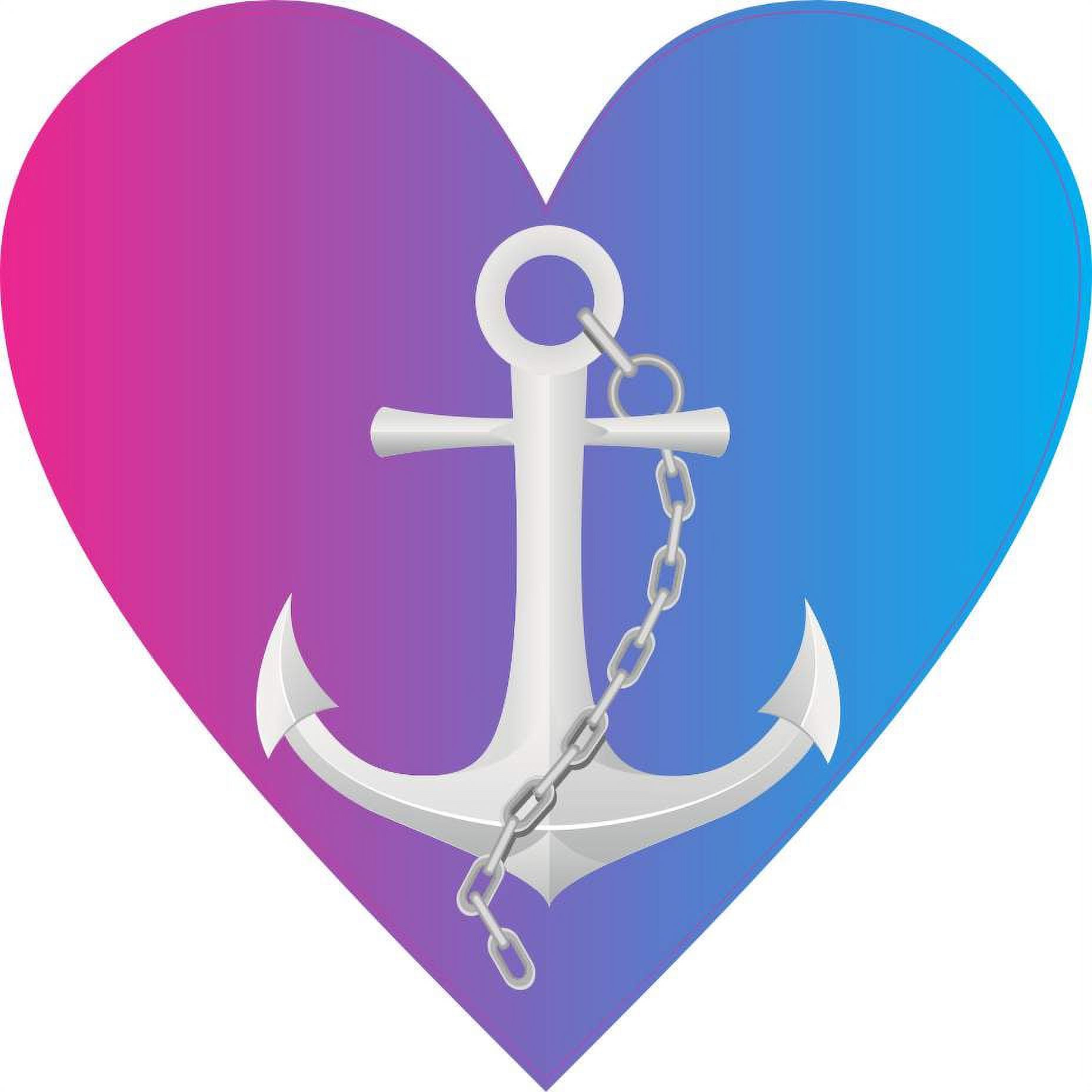 4in x 4in Blue and Pink Anchor Heart Bumper Sticker Vinyl Decal ...