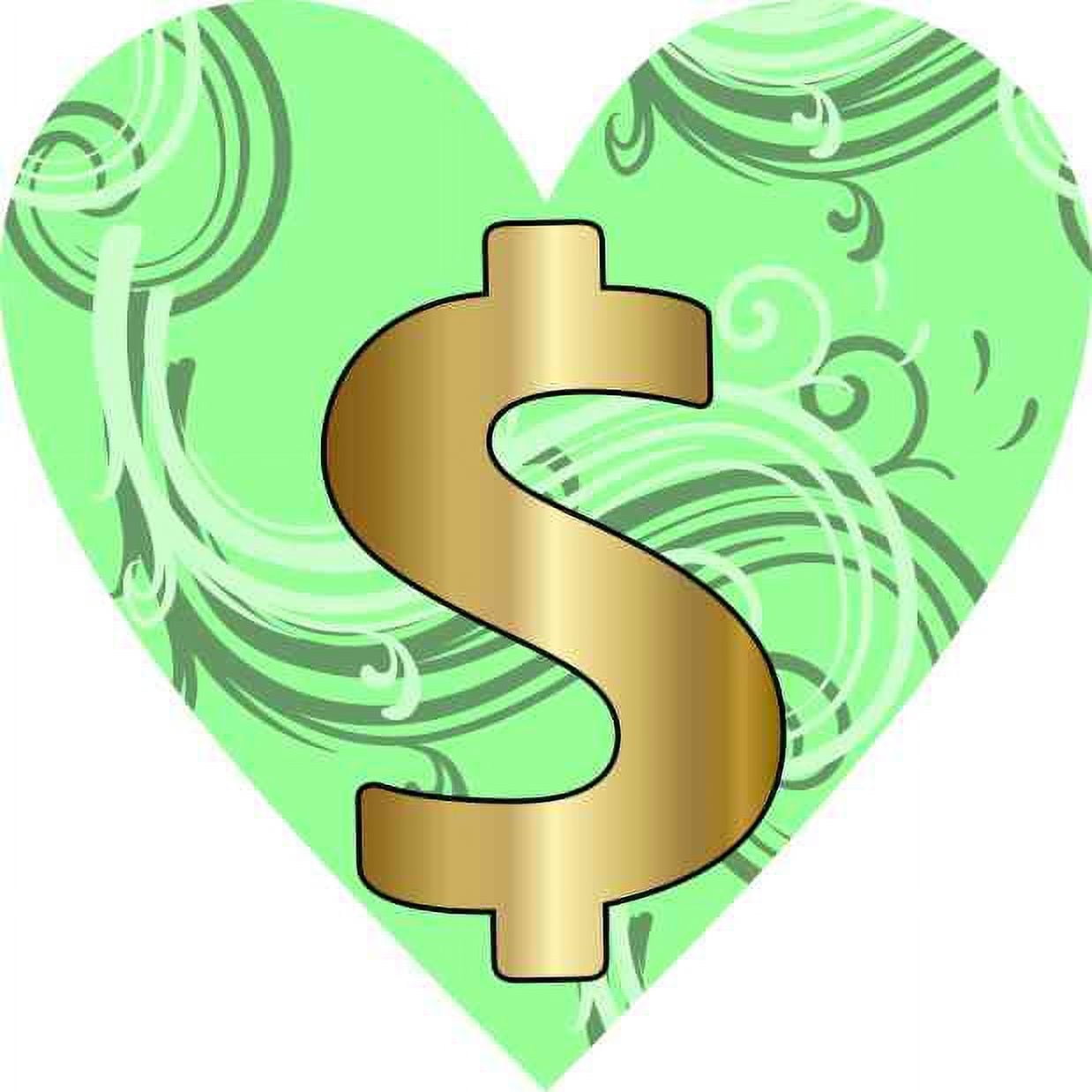 4in x 4in Money Sign Heart Decal Car Door Vinyl Decal Truck Bumper ...