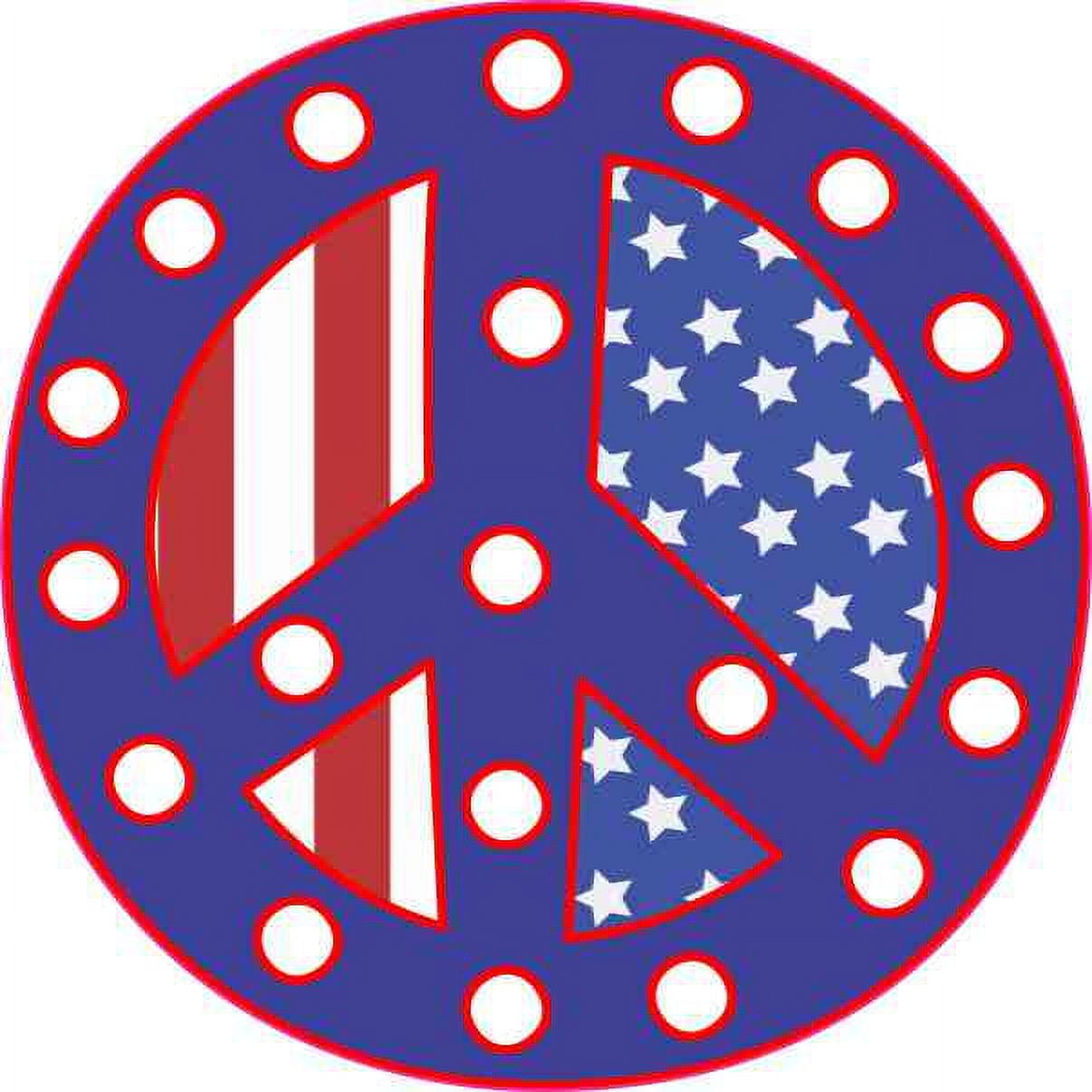 4in x 4in Patriotic Peace Symbol Sticker Vinyl Cup Decal Bumper Decals ...