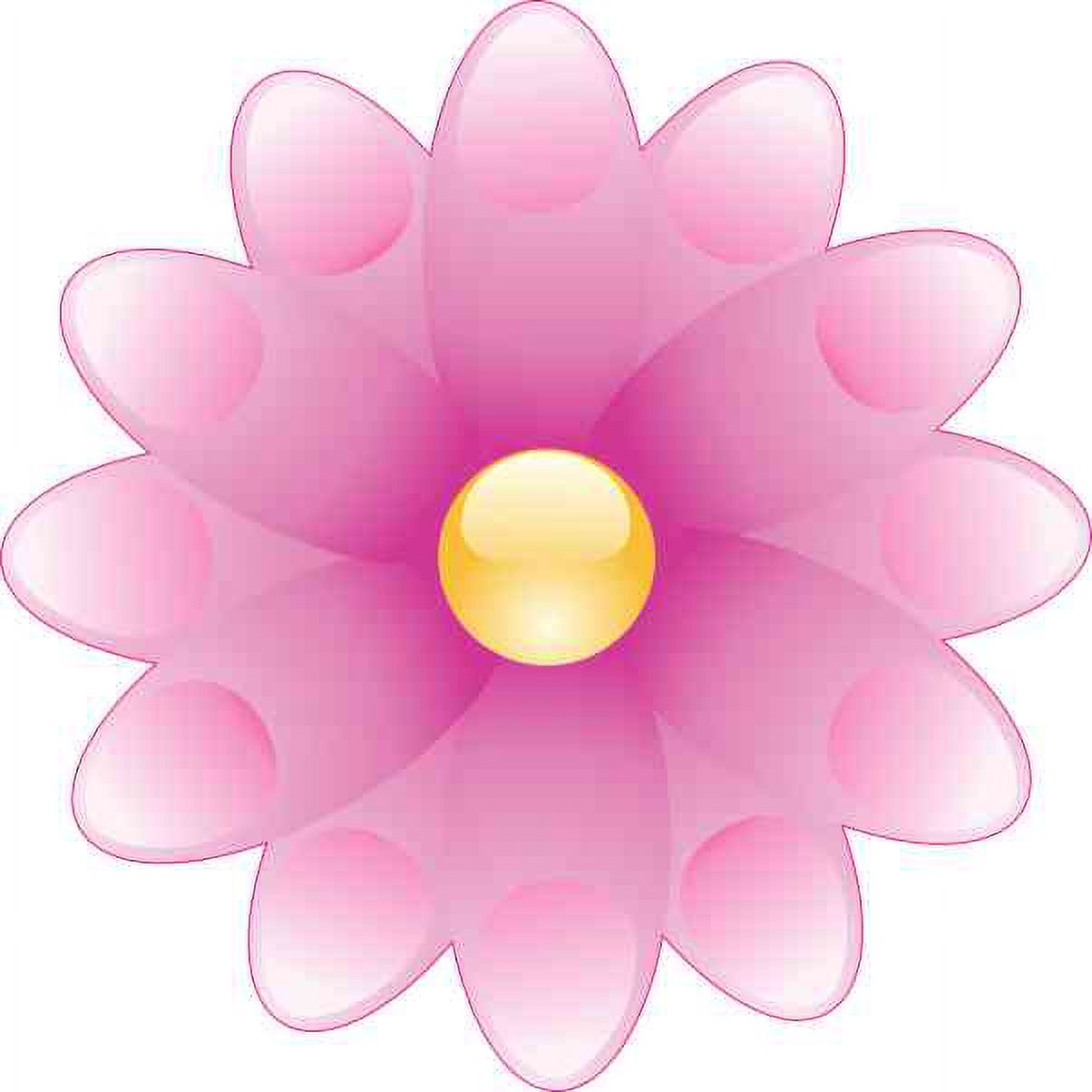 4in x 4in Pink Flower Sticker Vinyl Cup Decal Floral Car Bumper ...