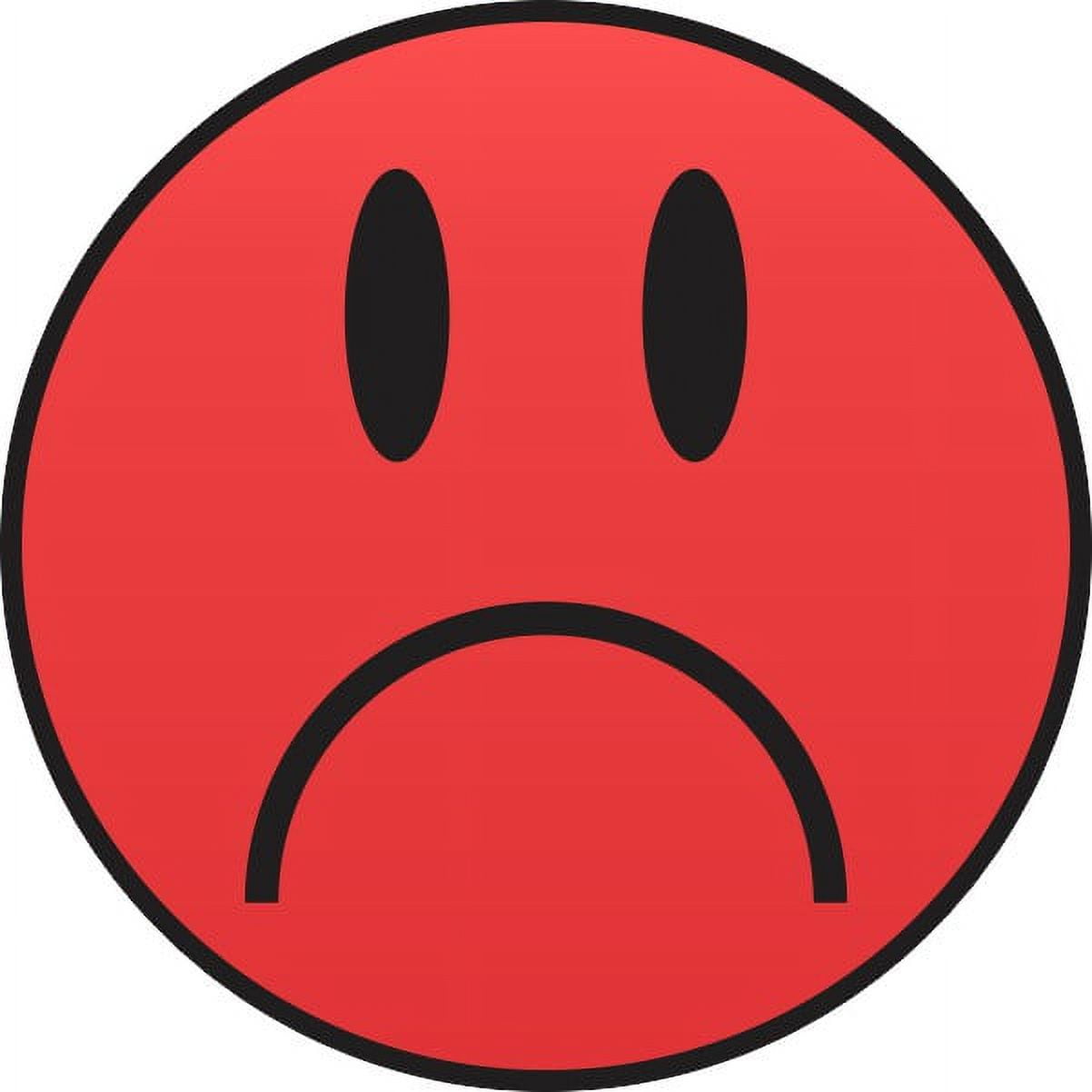 4in x 4in Red Sad Face Sticker - Walmart.com