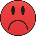 4in x 4in Red Sad Face Sticker - Walmart.com