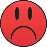 4in x 4in Red Sad Face Sticker - Walmart.com