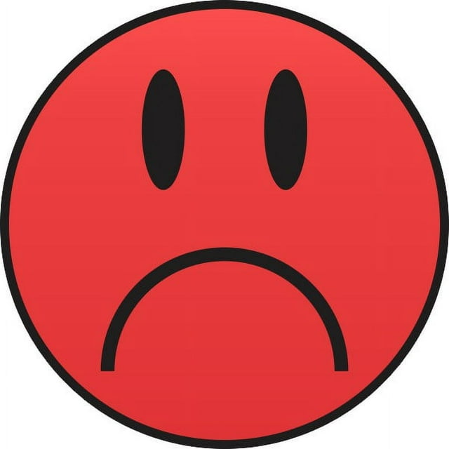 4in x 4in Red Sad Face Sticker - Walmart.com