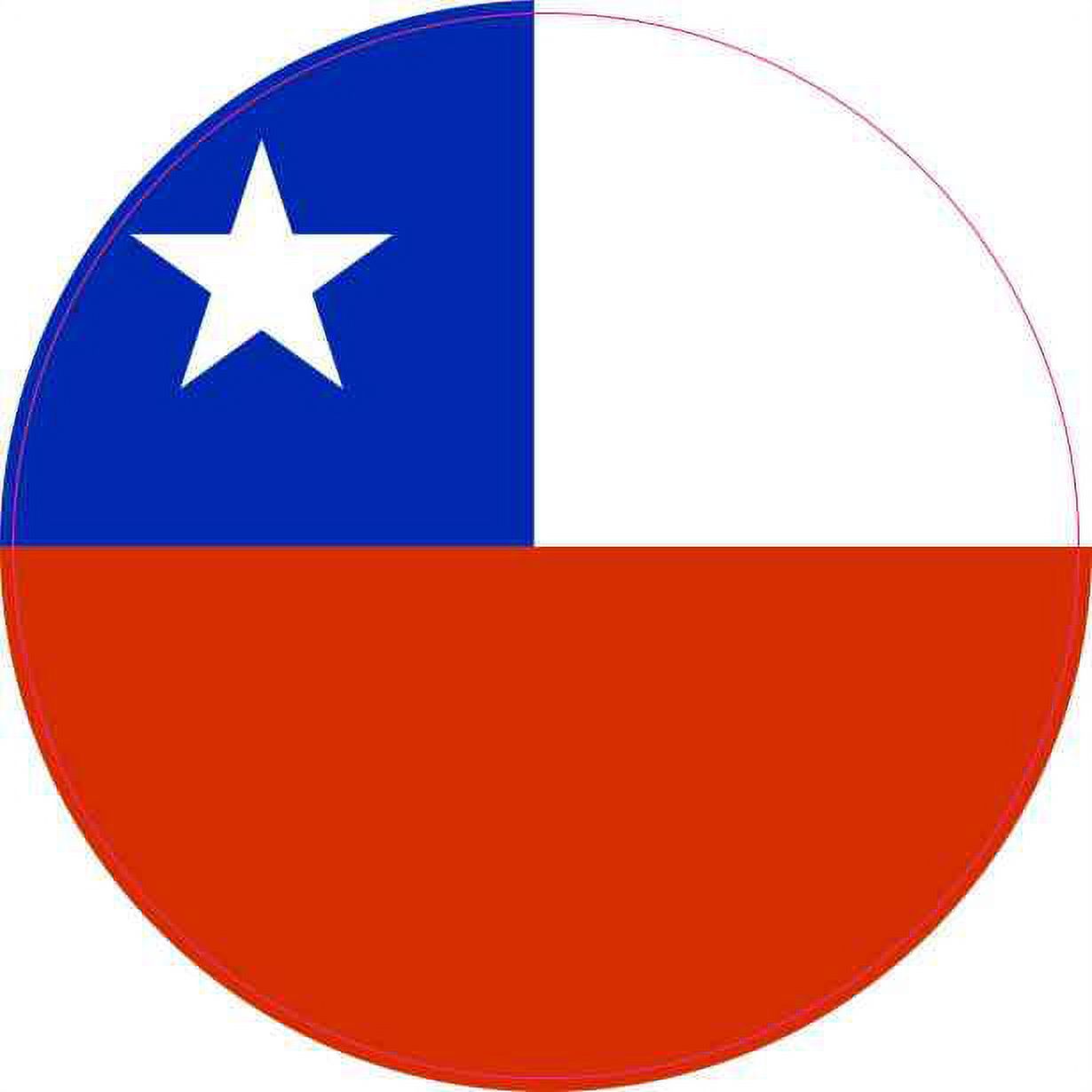 4in x 4in Round Chile Flag Sticker Vinyl Vehicle Decal Travel Stickers ...