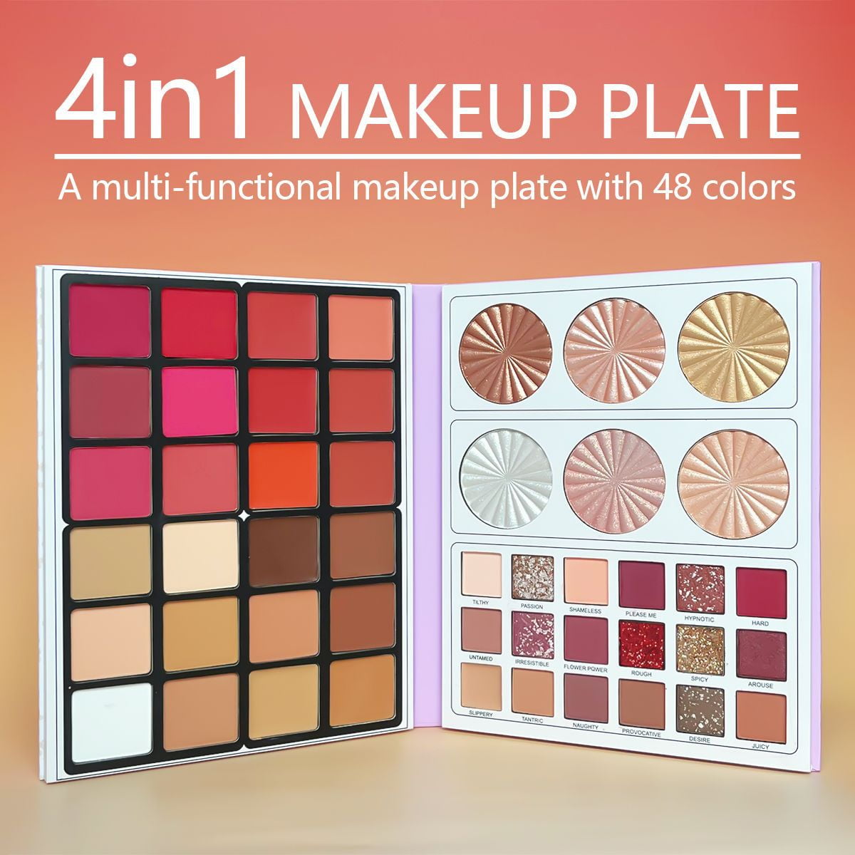 4in1 Multifunctional Makeup Palette - Eyeshadow + Blush Cream + Concealer + Highlighter ...