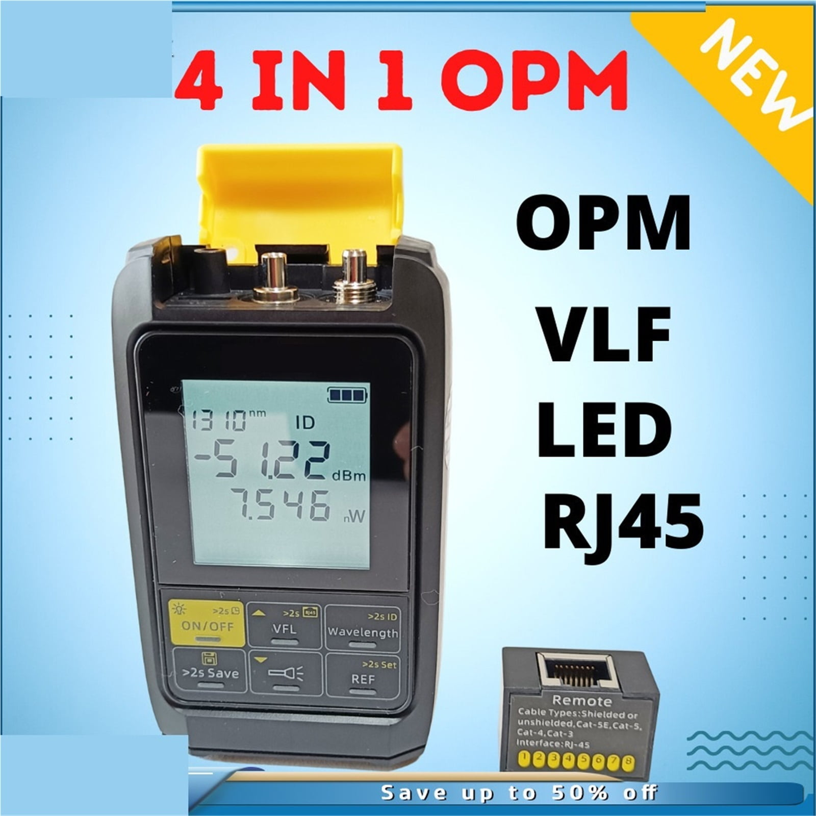 4in1 Recharge Battery Optical Power Meter Visual Fault Locator Cable ...
