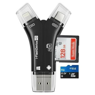4-in-1 iFlash Drive USB External Memory Transfer Adapter, Portable ...