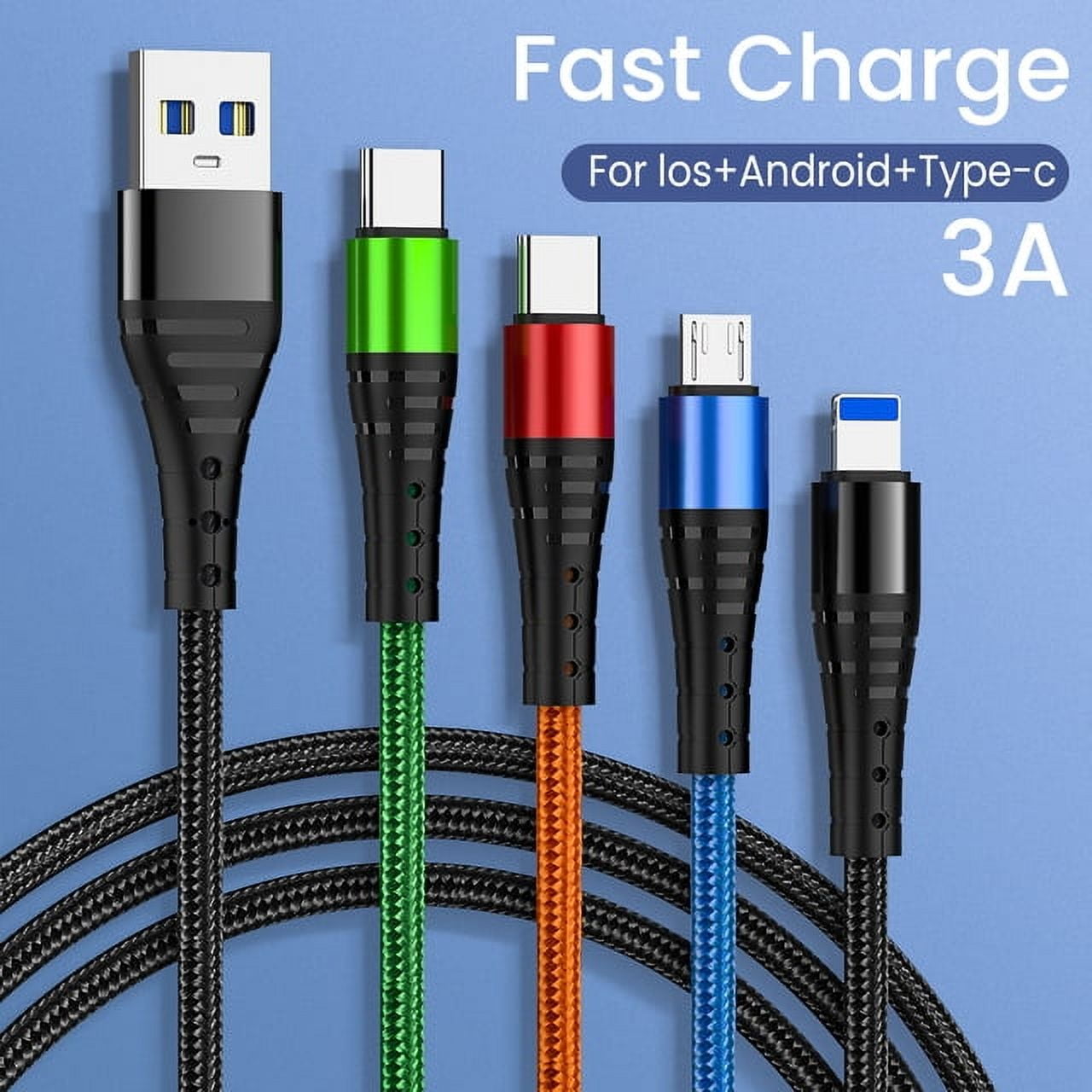 4in1 SuperCharging Cable For iPhone Mobile Phone Fast Charger 8-Pin ...