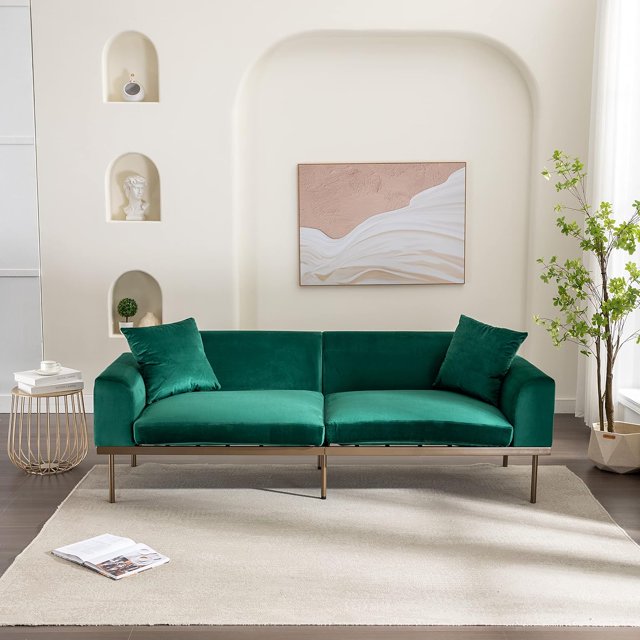 4inloveme Velvet Sofa Couch 83 Inch Mid Century Modern Oversized