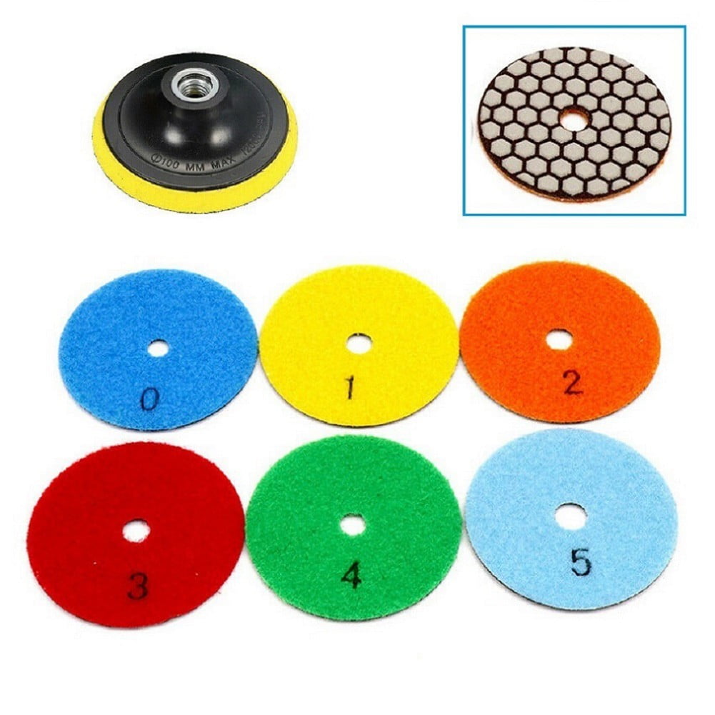 4inch Diamond Dry Polishing Pad 100mm Sanding Discs Set For Granite ...
