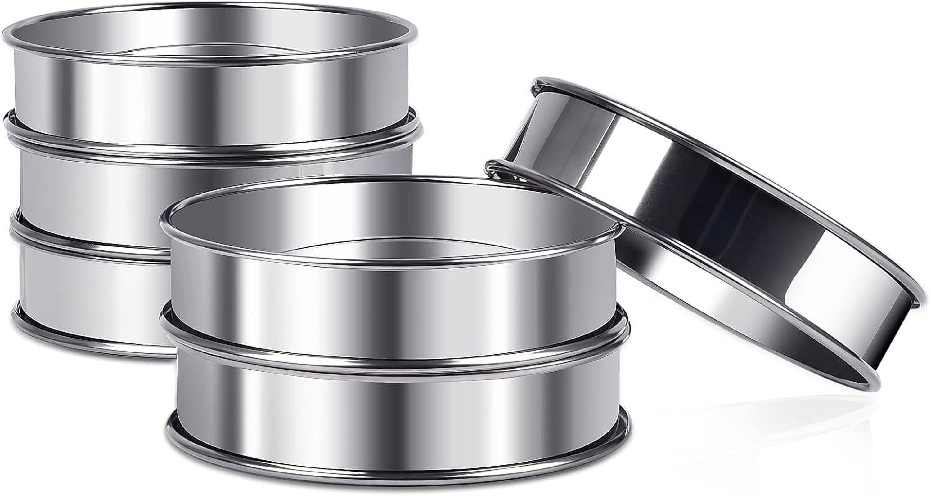 4inch English Muffin Rings, 6pcs Double Rolled Stainless Steel Crumpet ...