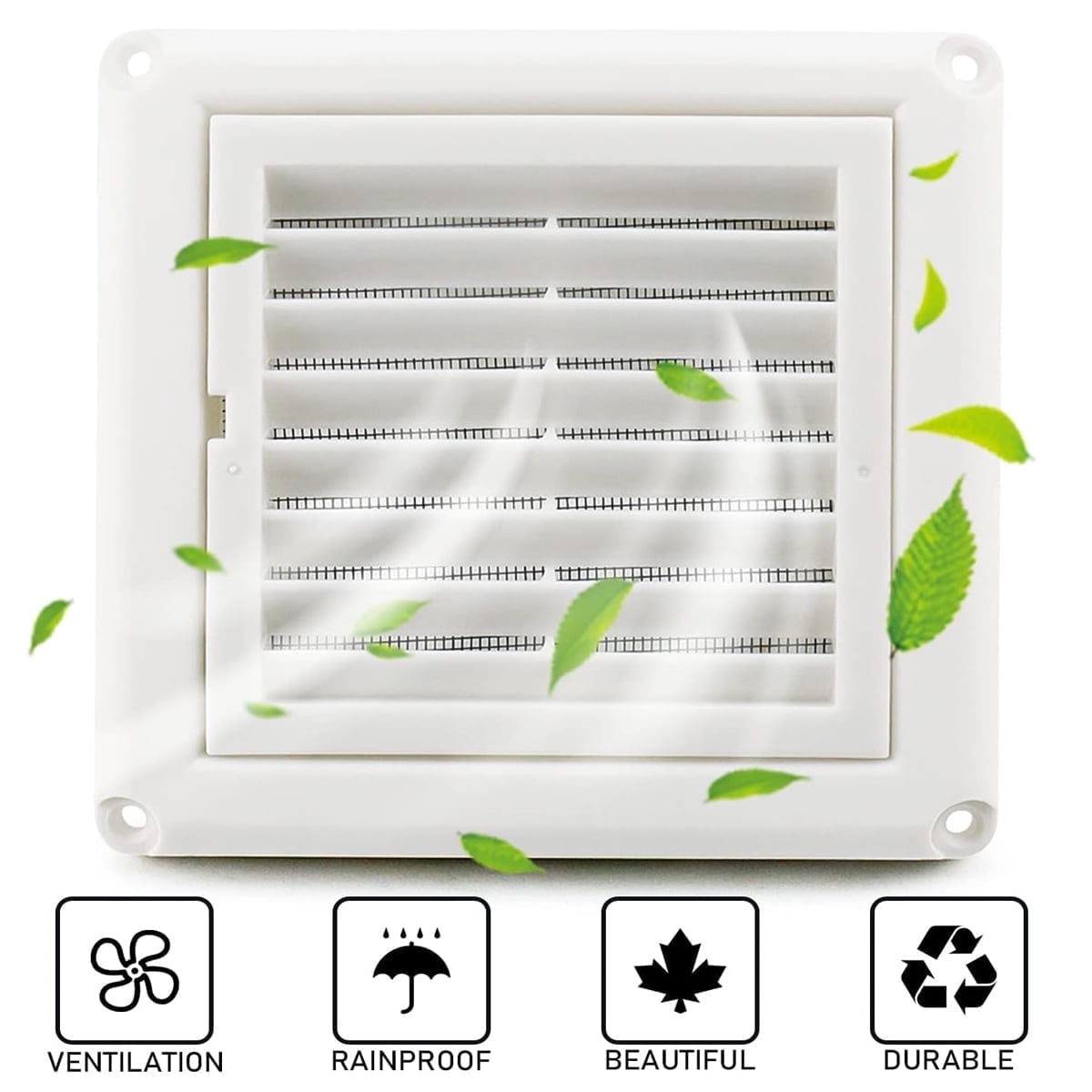 4inch Louvered Vent Cover Dryer Exhaust Air Vent Cover with 4 Screws ...