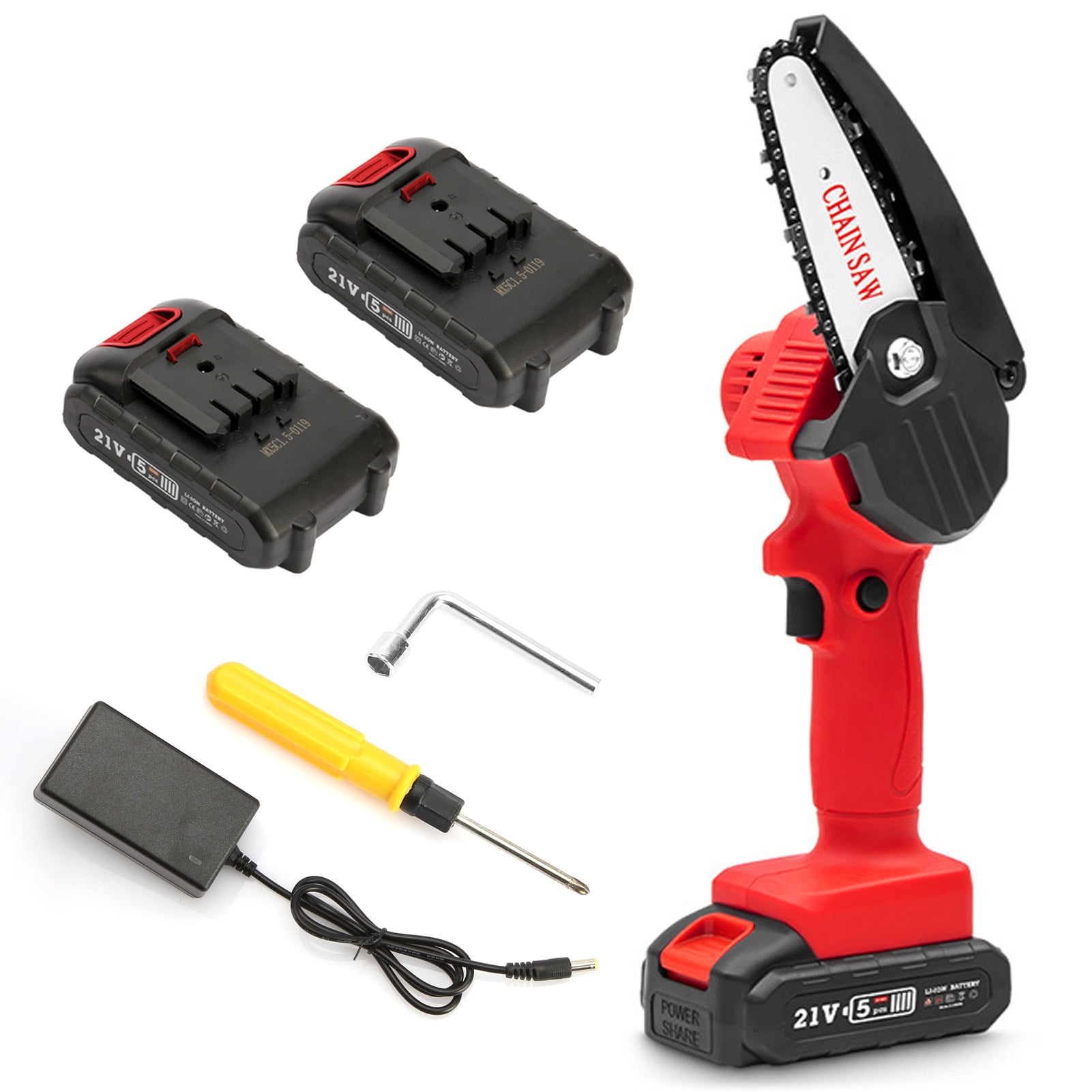 4inch Mini Cordless Electric Chain Saw Hand-held Portable Rechargeable ...