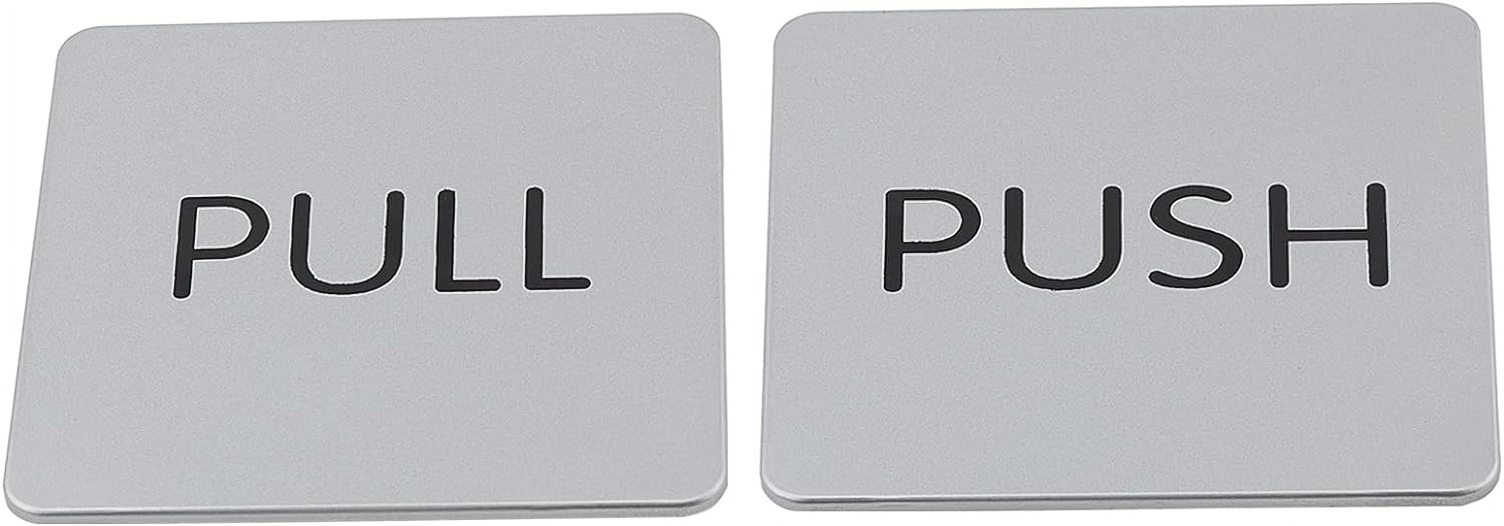 4inch Round Push Pull Door Signs Stickers Plastic Sign Back Self ...