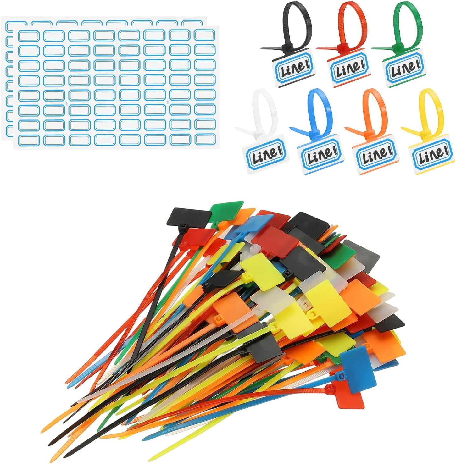 4inch Zip Ties, 100pcs Cable Ties Tags Nylon Wire Marking Label Self ...