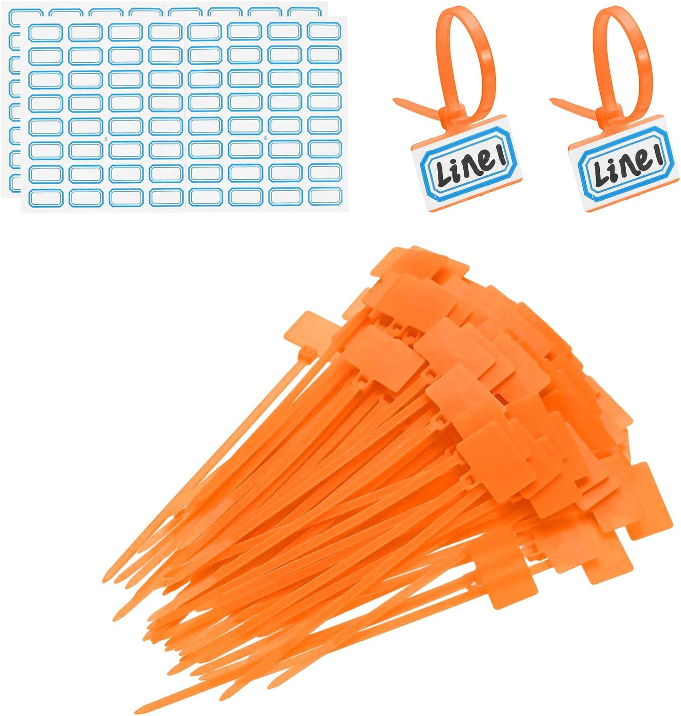 4inch Zip Ties, 100pcs Cable Ties Tags Nylon Wire Marking Label Self ...