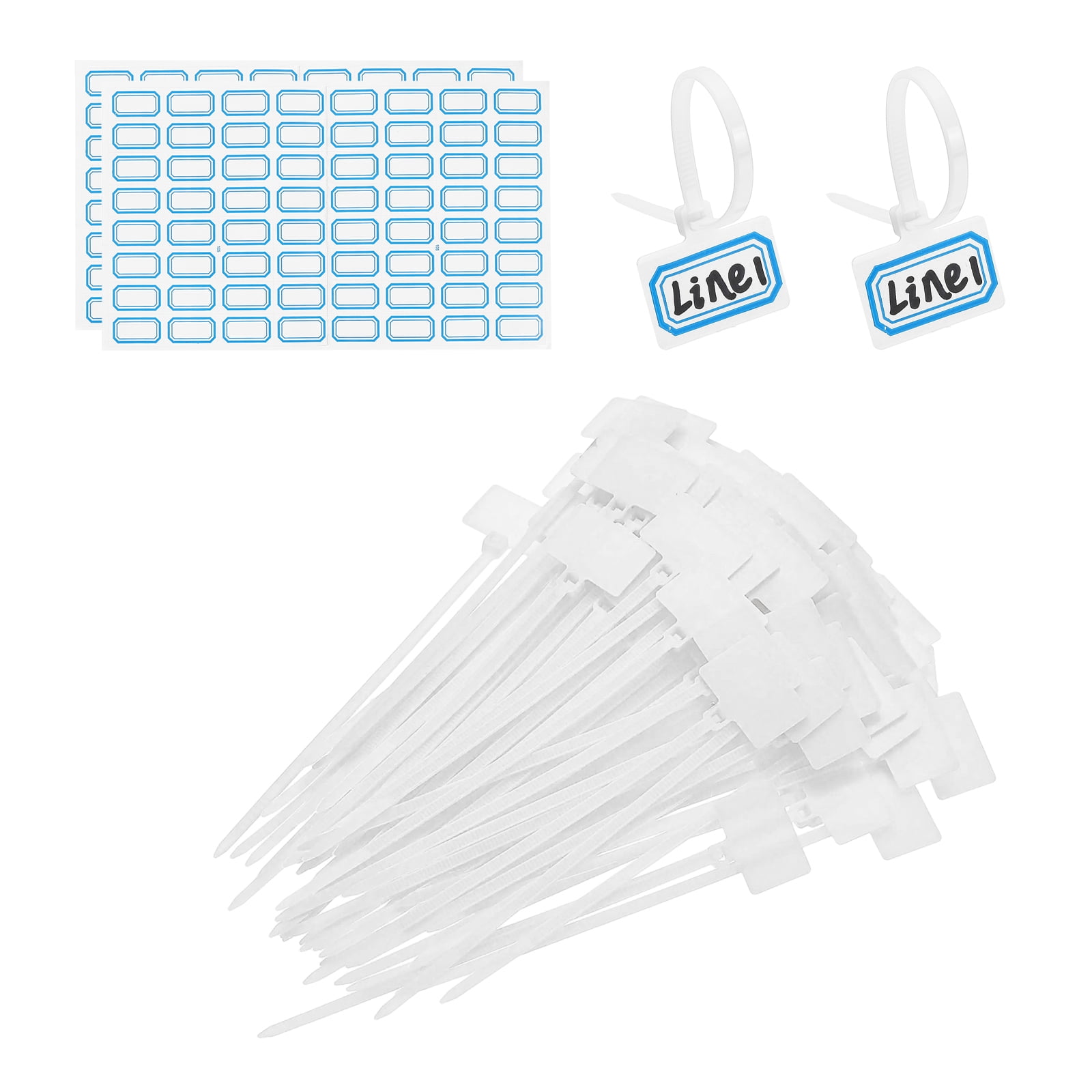 4inch Zip Ties, 100pcs Cable Ties Tags Nylon Wire Marking Label Self ...