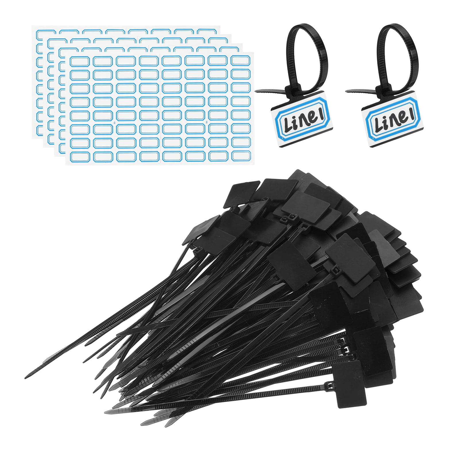 4inch Zip Ties, 200pcs Cable Ties Tags Nylon Wire Marking Label Self ...