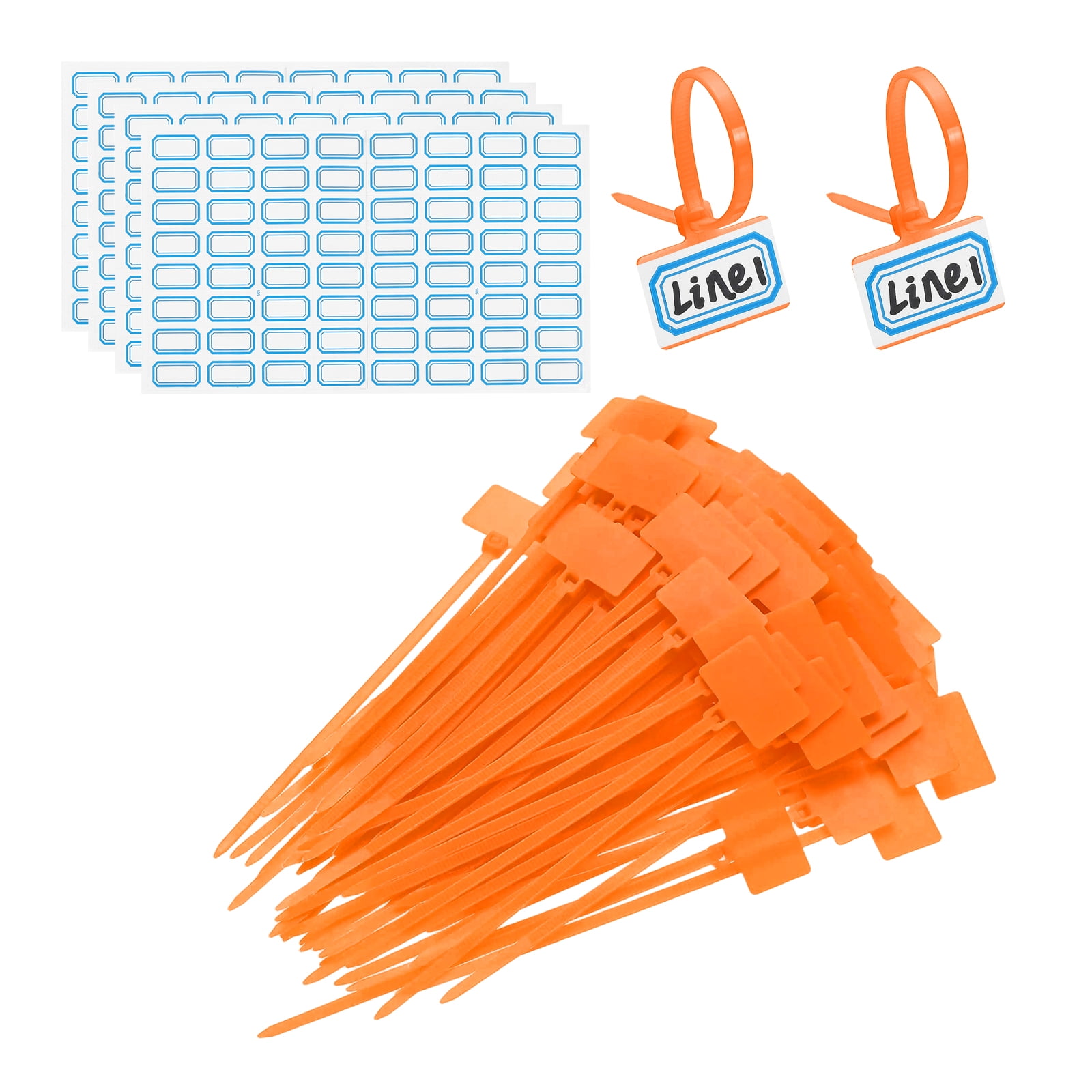 4inch Zip Ties, 200pcs Cable Ties Tags Nylon Wire Marking Label Self ...