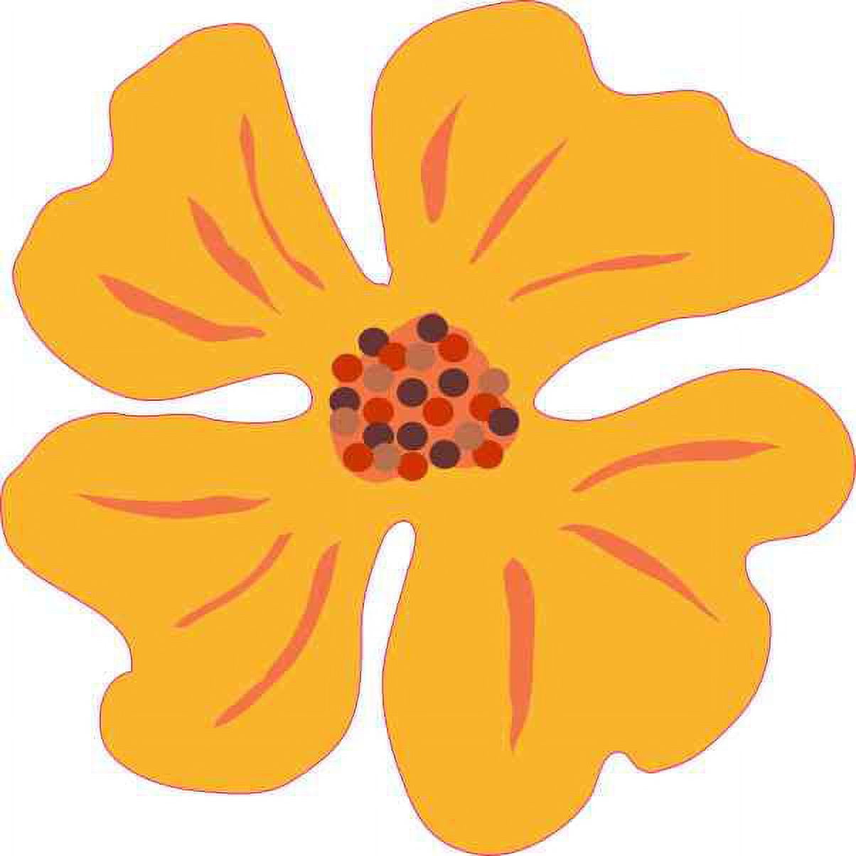 4inx4in Orange Flower Sticker Vinyl Tumbler Decal Floral Vehicle ...