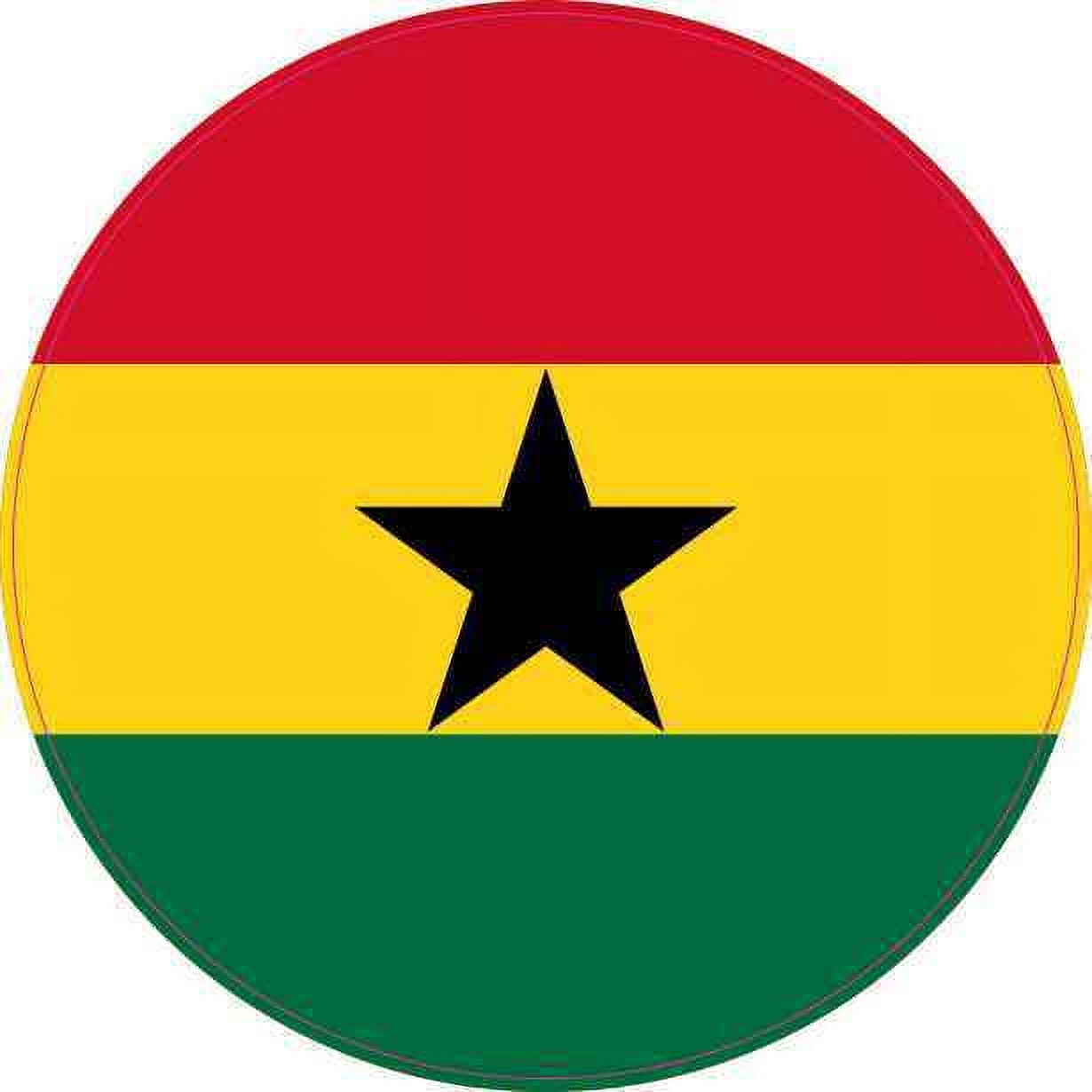 4inx4in Round Ghana Flag Sticker Vinyl Vehicle Decal Travel Hobby ...
