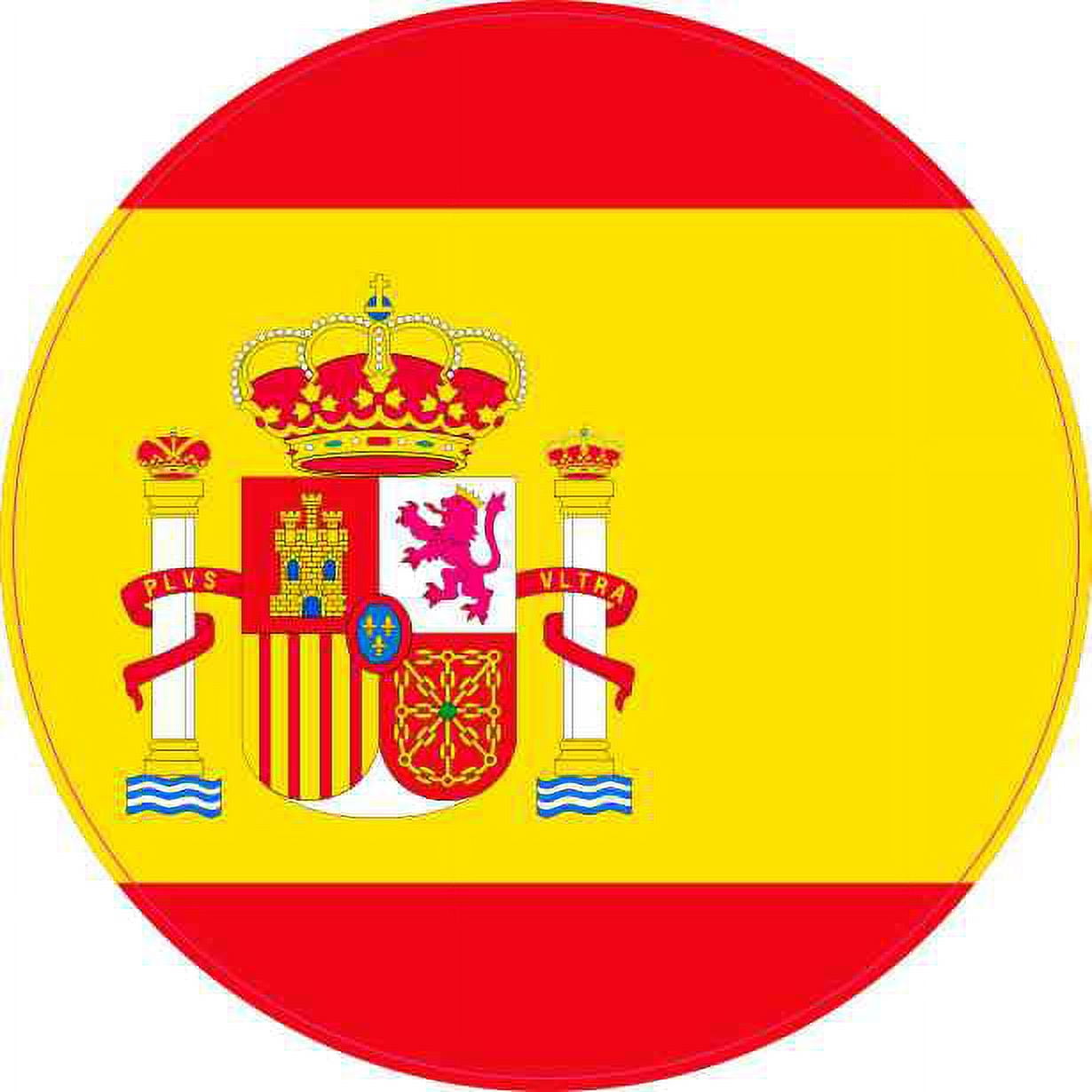 4inx4in Round Spain Flag Sticker Vinyl Vehicle Decal Travel Hobby ...