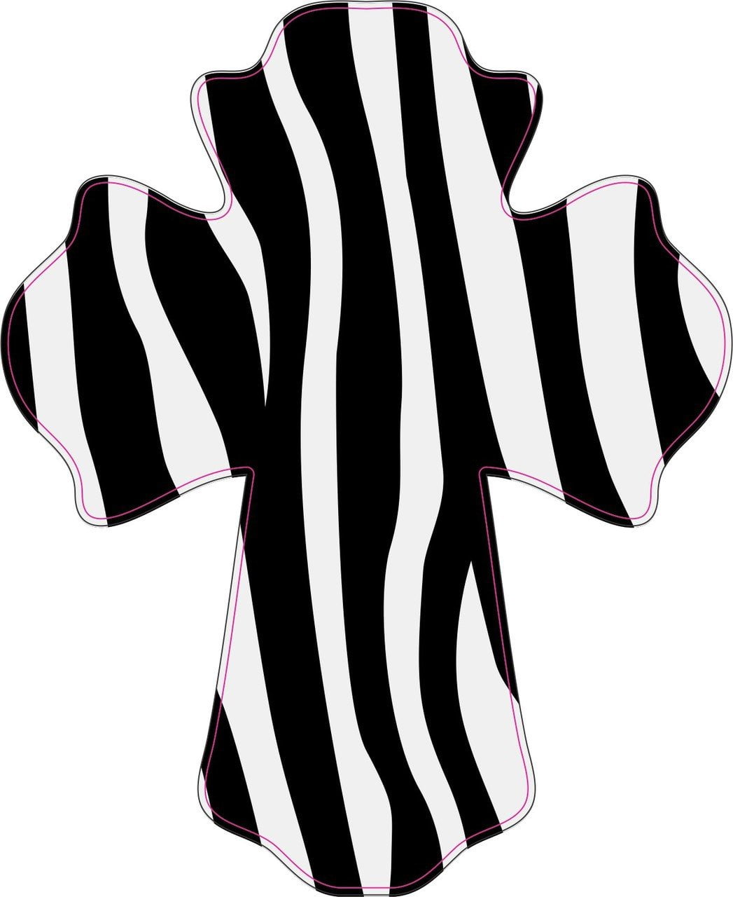 4inx5in Black And White Cross Bumper Sticker Decal Car Window Stickers ...