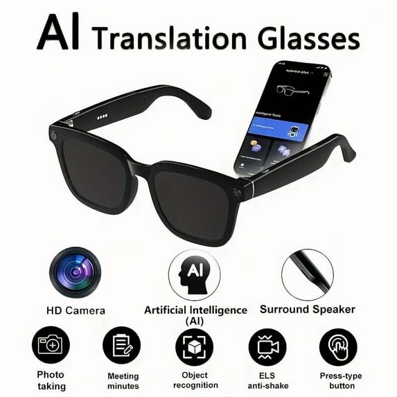 4k Camera Glasses, Ai Smart Glasses with Real-Time Translation & Object ...