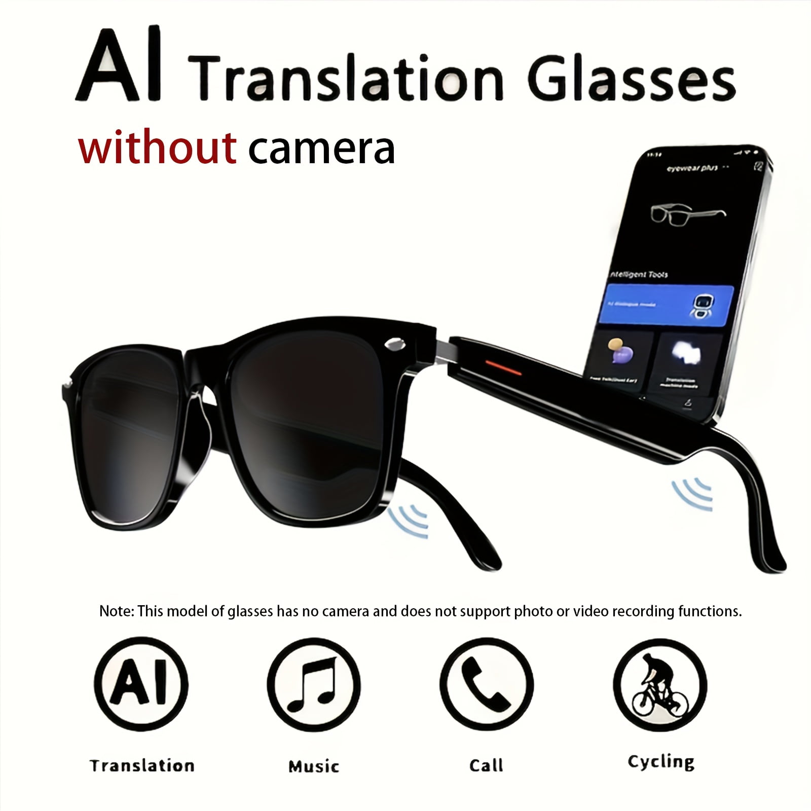 4k Camera Glasses, Ai Smart Glasses with Real-Time Translation & Object ...