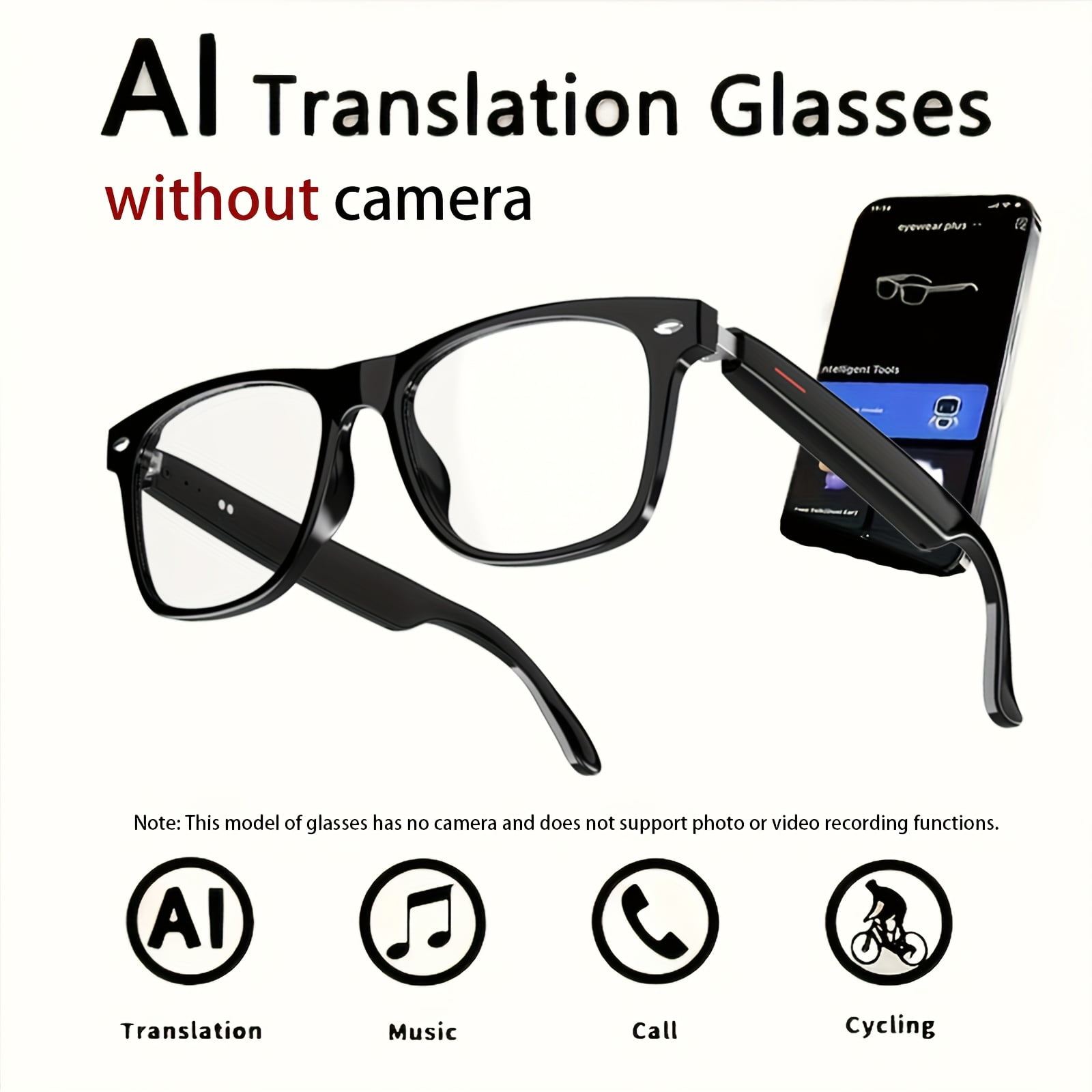 4k Camera Glasses, Ai Smart Glasses with Real-Time Translation & Object ...
