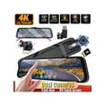 4k Dash Cam with Touchscreen Rear View Mirror - Dual Front/Rear Cameras ...