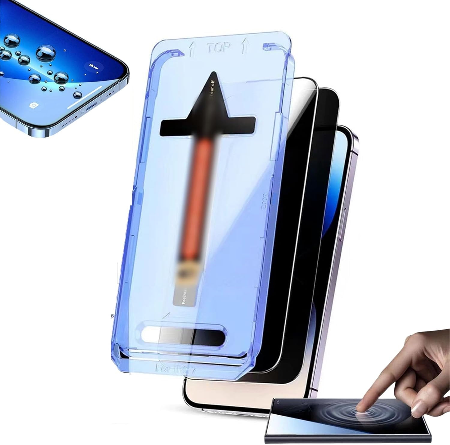 4k HD/Anti-Peeping Tempered Glass Screen Protector, With Auto Dust ...