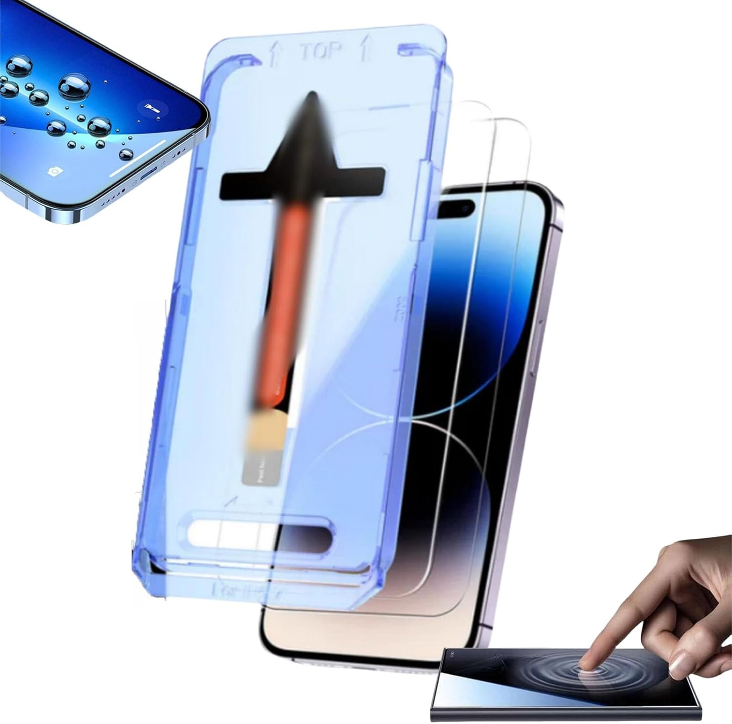 4k HD/Anti-Peeping Tempered Glass Screen Protector, With Auto Dust ...