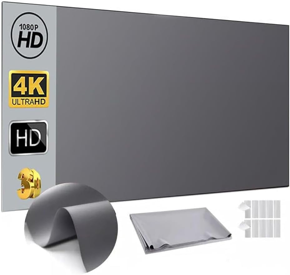 4k Metal Lightproof Foldable Portable Movie Screen, 16:9 HD Anti Light ...