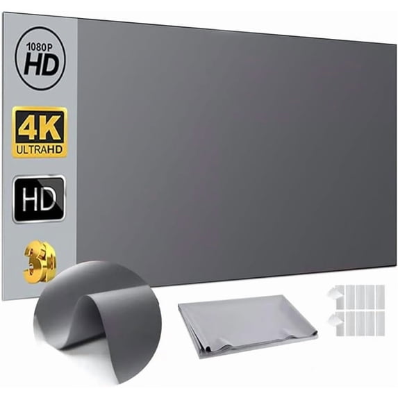 4k Metal Lightproof Foldable Portable Movie Screen, 16:9 HD Anti Light ...