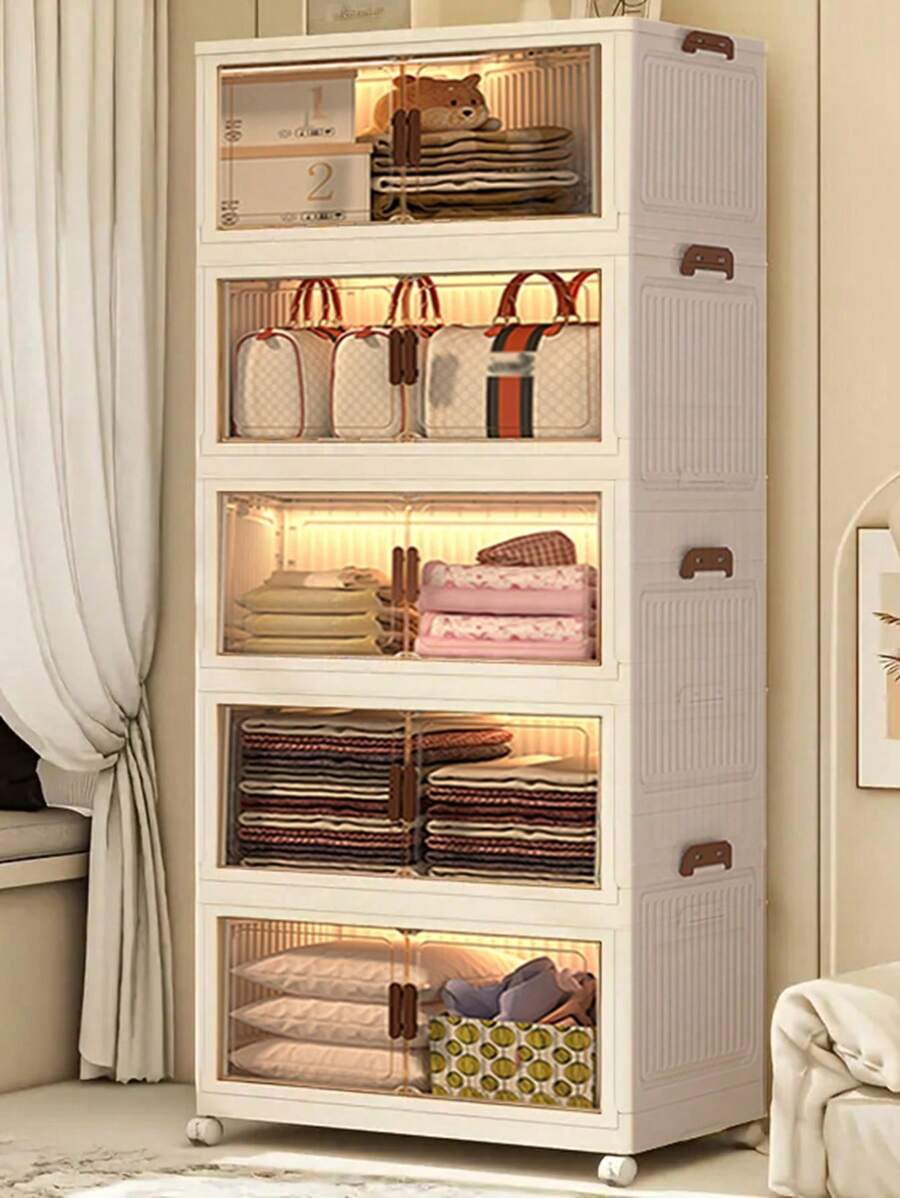 4layer Plastic Storage Bins, Foldable Storage Bins With LIDS And Wheels ...