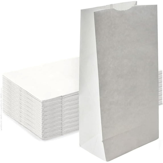 4lb White Paper Bags - Pack of 150ct. White Paper Lunch Bags. Great for ...