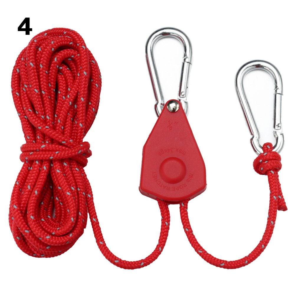4m Length Camping Tool Lights Lifting Ratchet Hangers Adjustable Rope ...