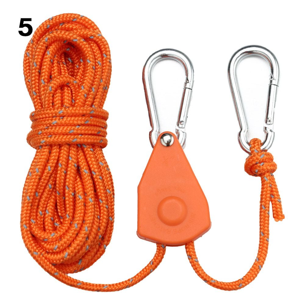 4m Length Camping Tool Lights Lifting Ratchet Hangers Adjustable Rope ...