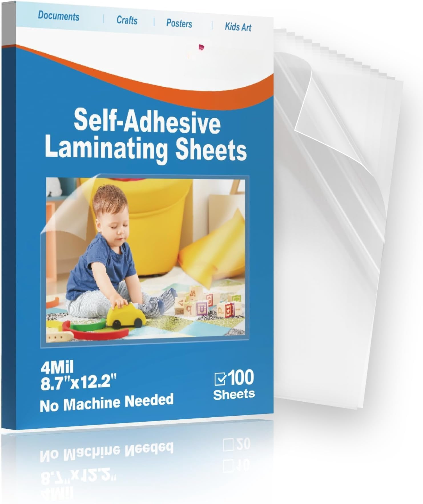 4mil Thicker Single-Sided Self- Laminating Sheets 100Pack ( ) Letter ...