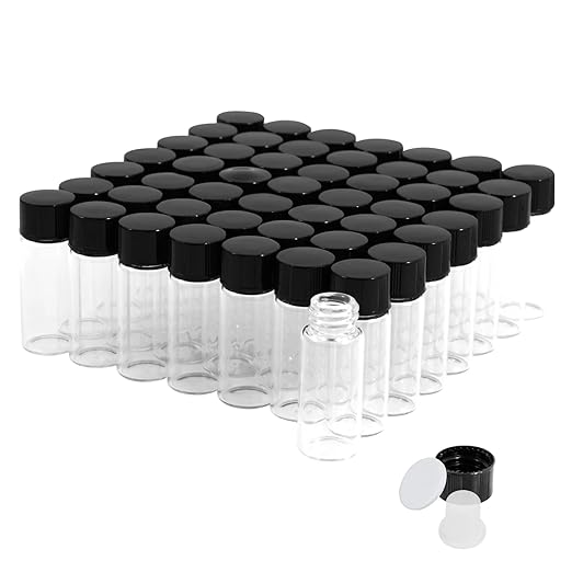 4ml Clear Glass Vials with Screw Caps and Plastic Stoppers, 1 Dram ...