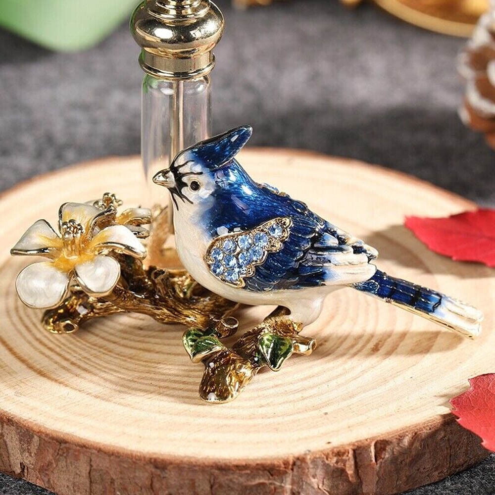 4ml Vintage Blue Bird Perfume Bottle Glass Crystal Empty Essential Oil ...